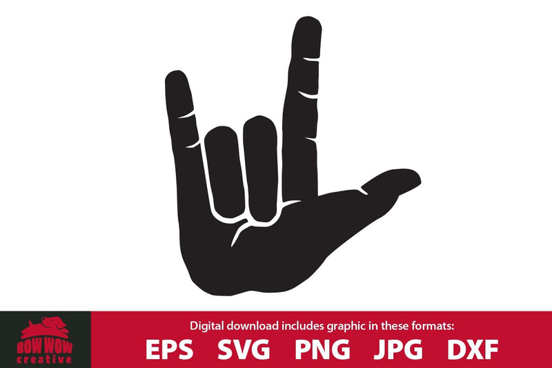 I Love You Hand Sign Gesture SVG Cutting File & Clipart - So Fontsy