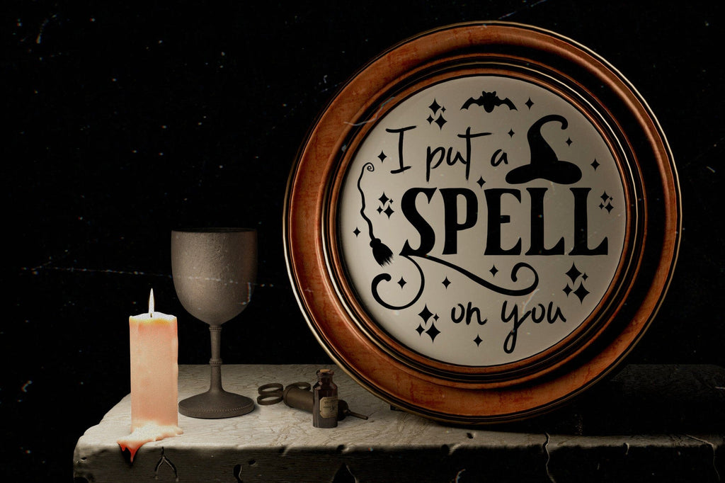 I Put a Spell on You | Halloween Round Sign SVG - So Fontsy