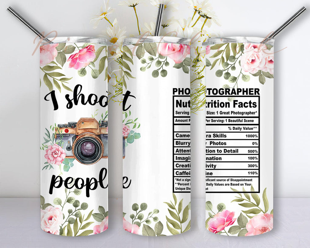 I Shoot People Tumbler Design, Photographer 20oz Skinny Tumbler ...
