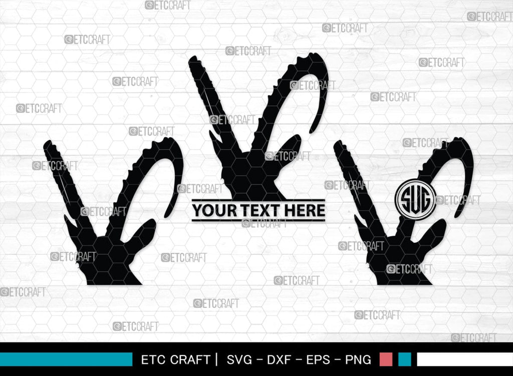 Ibex Monogram, Ibex Silhouette, Ibex SVG, Ibex Gazelle Svg, Ibex Head ...