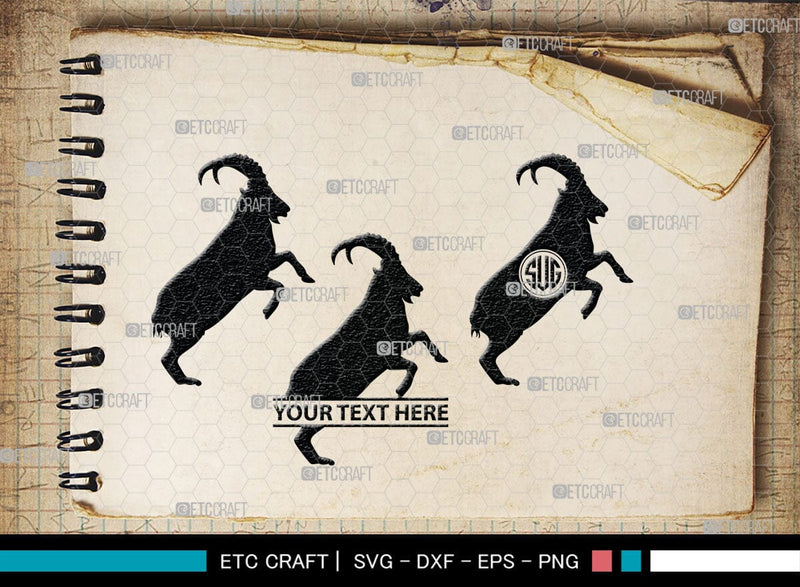 Ibex Monogram, Ibex Silhouette, Ibex SVG, Ibex Gazelle Svg, Ibex Head ...