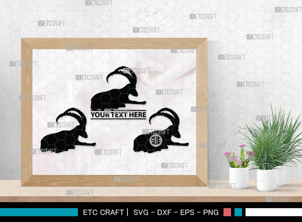 Ibex Monogram, Ibex Silhouette, Ibex SVG, Ibex Gazelle Svg, Ibex Head ...