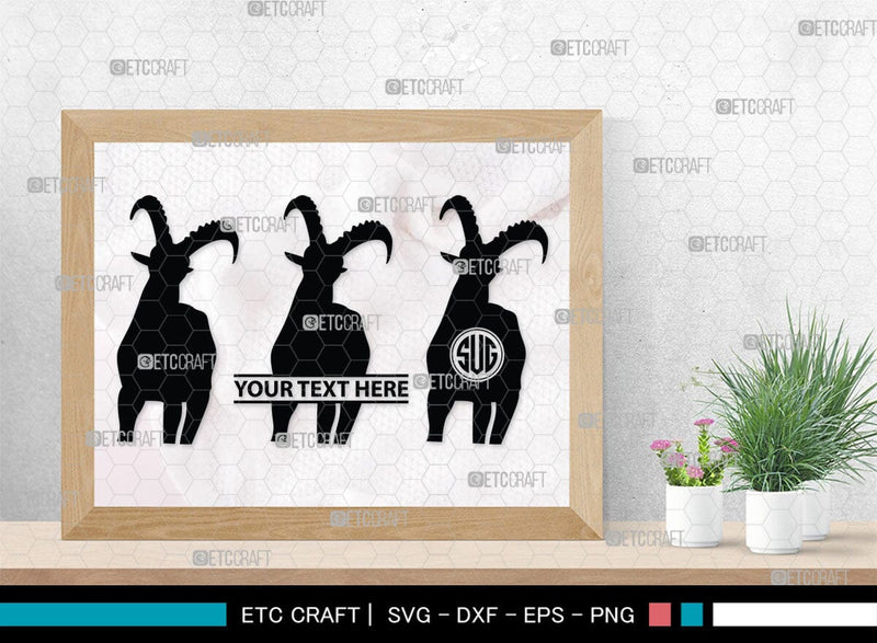 Ibex Monogram, Ibex Silhouette, Ibex SVG, Ibex Gazelle Svg, Ibex Head ...