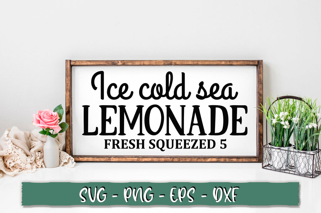 Ice cold sea lemonade fresh squeezed 5 SVG - So Fontsy