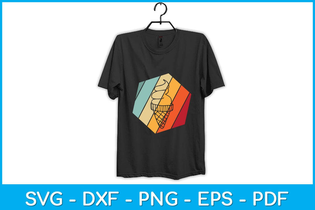 Ice Cream Cone Retro Style Vintage Svg Design - So Fontsy