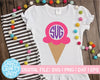Ice Cream Monogram Frame | Kitchen | Summer Food SVG Cut File - So Fontsy