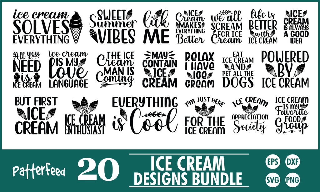 Ice Cream SVG Designs Bundle - So Fontsy