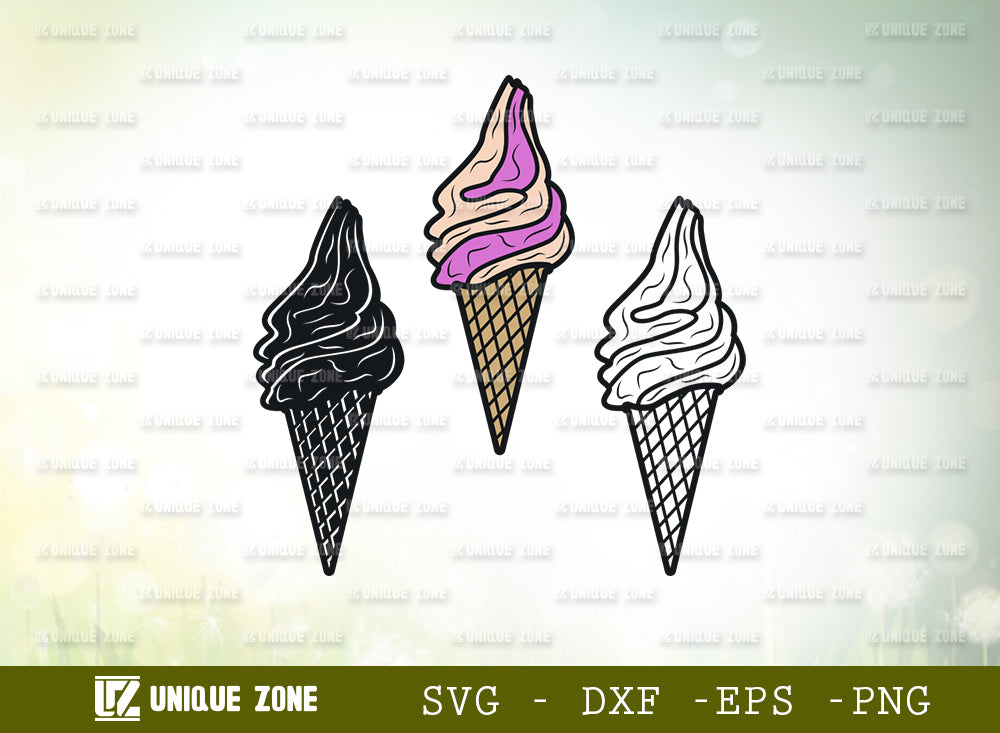 Ice Cream SVG, Ice Cream Cone Svg, Frozen yogurt Svg, Summer Svg ...
