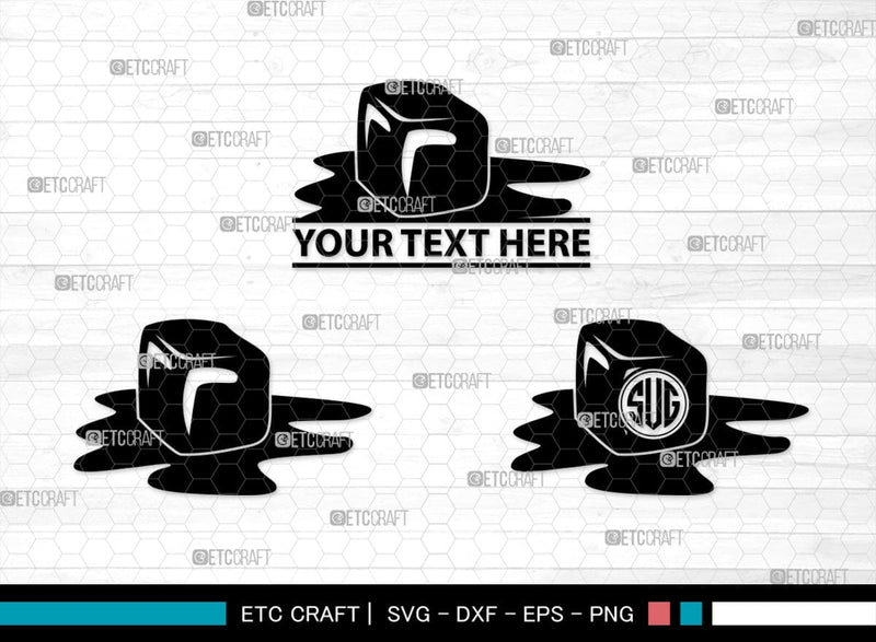 Ice Cube Monogram, Ice Cube Silhouette, Ice Cube SVG, Ice Svg, Melting ...