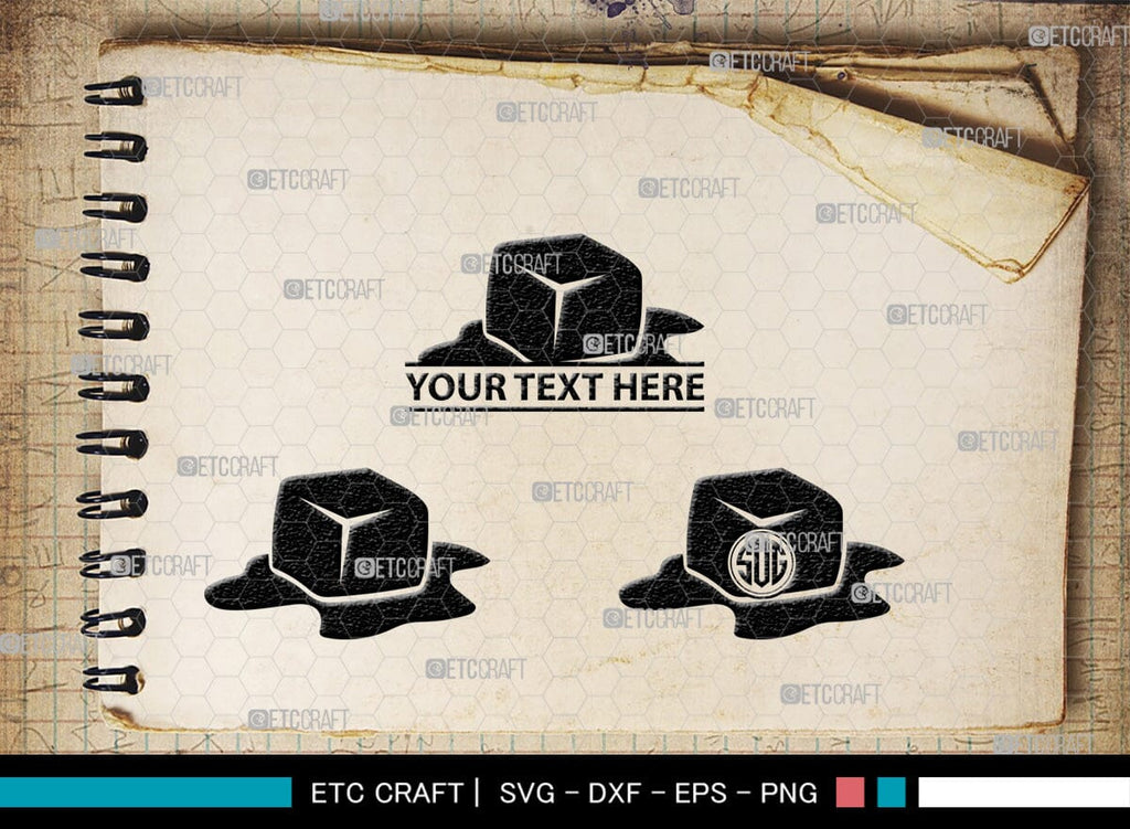 Ice Cube Monogram, Ice Cube Silhouette, Ice Cube SVG, Ice Svg, Melting ...