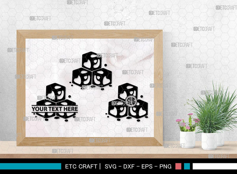 Ice Cube Monogram, Ice Cube Silhouette, Ice Cube SVG, Ice Svg, Melting ...