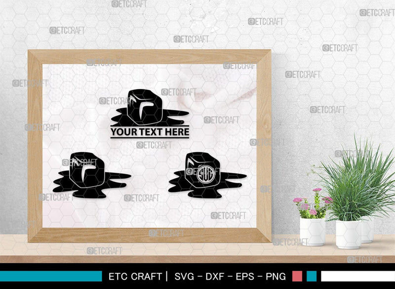 Ice Cube Monogram, Ice Cube Silhouette, Ice Cube SVG, Ice Svg, Melting ...