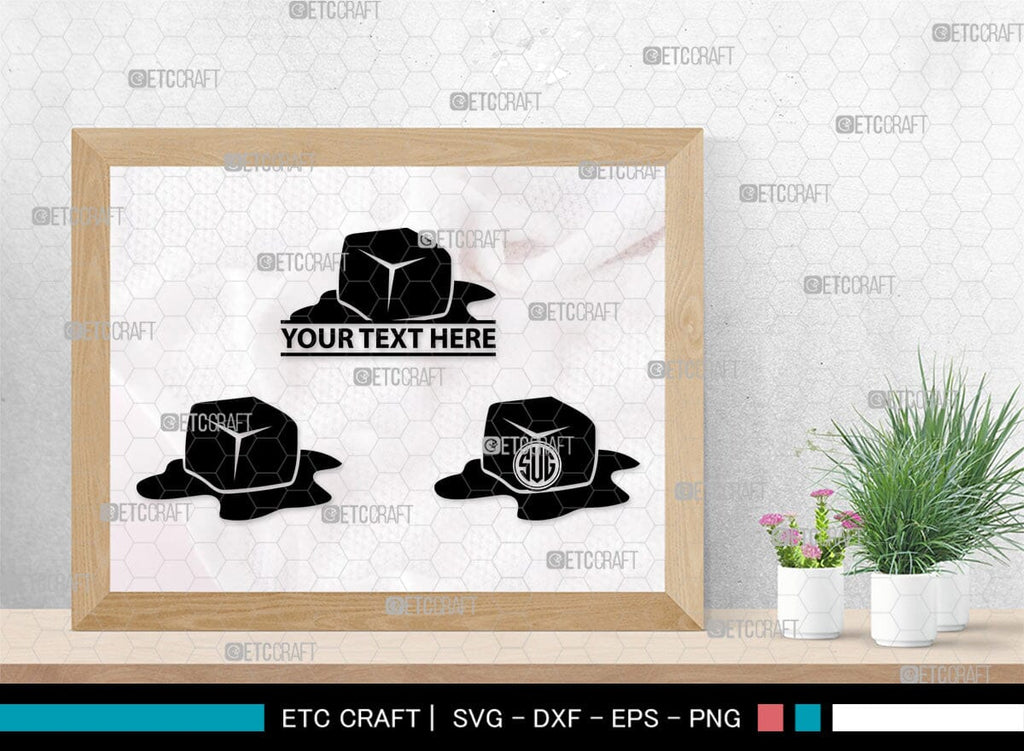 Ice Cube Monogram, Ice Cube Silhouette, Ice Cube SVG, Ice Svg, Melting ...