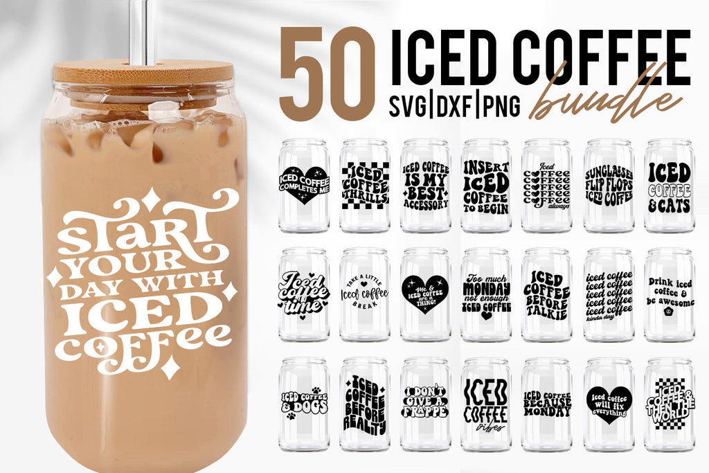 Iced coffee svg | Ice coffee svg bundle - So Fontsy