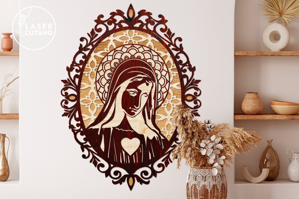 Icon Deva Maria, Religious Decoration, Multilayer Laser Cut Files - So ...