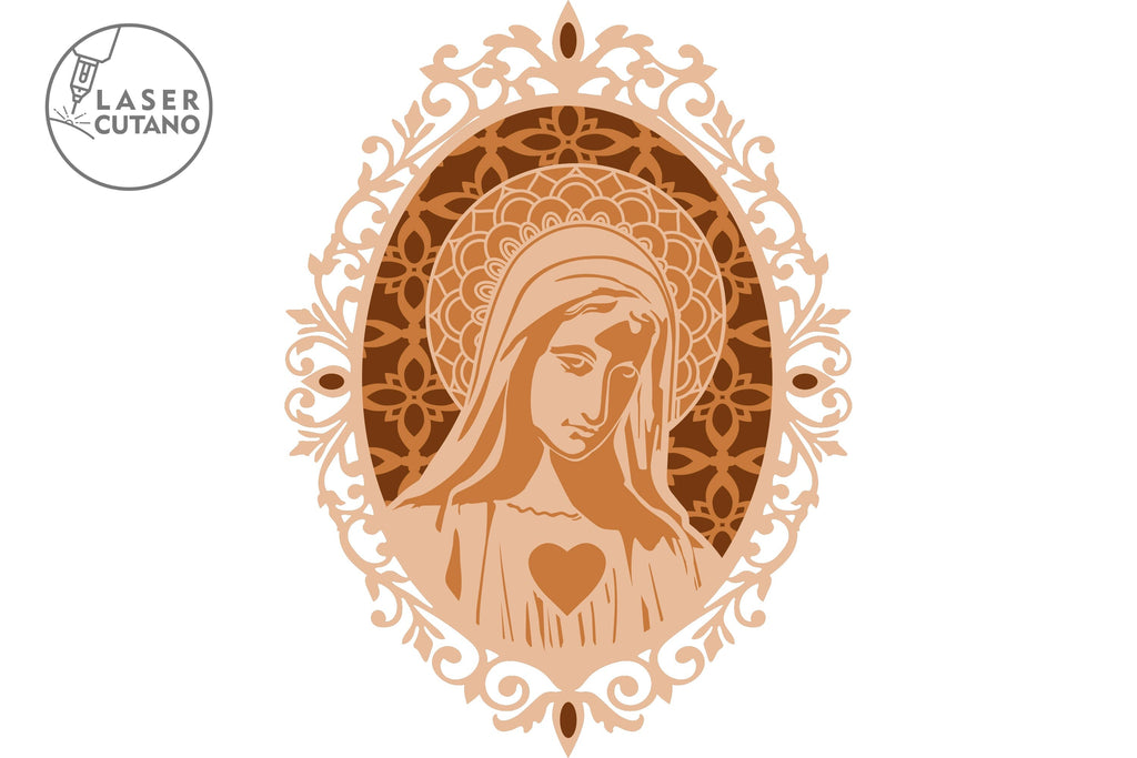Icon Deva Maria, Religious Decoration, Multilayer Laser Cut Files - So ...