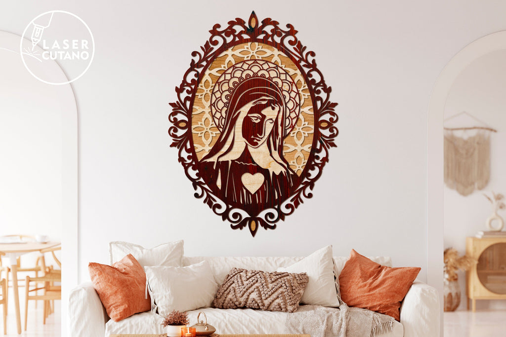 Icon Deva Maria, Religious Decoration, Multilayer Laser Cut Files - So ...