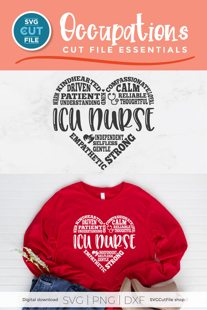 ICU Nurse SVG - a critical care unit nurse svg for Cricut - So Fontsy