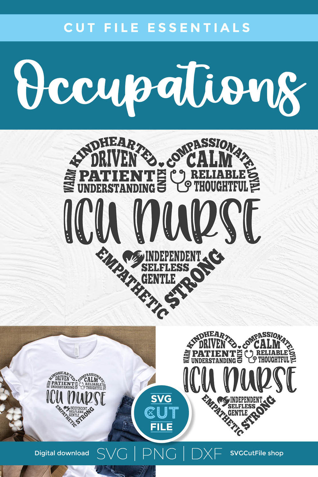 ICU Nurse SVG - a critical care unit nurse svg for Cricut - So Fontsy