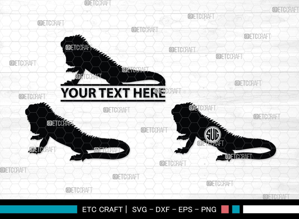 Iguana Monogram, Iguana Silhouette, Iguana SVG, Lizard Svg, Reptile Svg ...