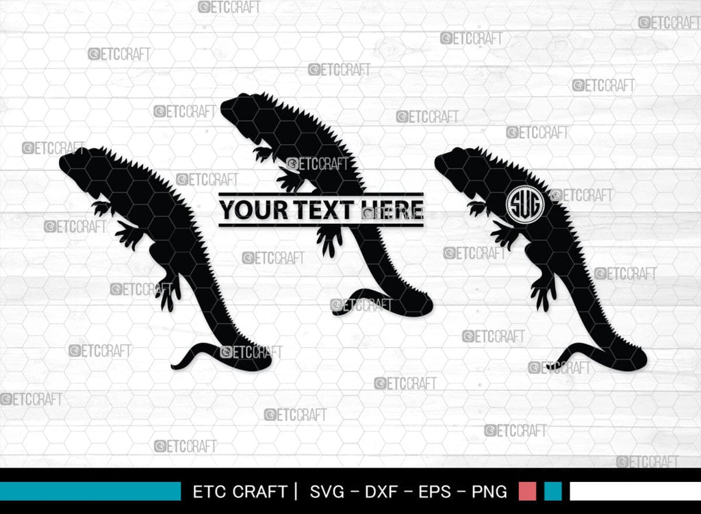 Iguana Monogram, Iguana Silhouette, Iguana SVG, Lizard Svg, Reptile Svg ...