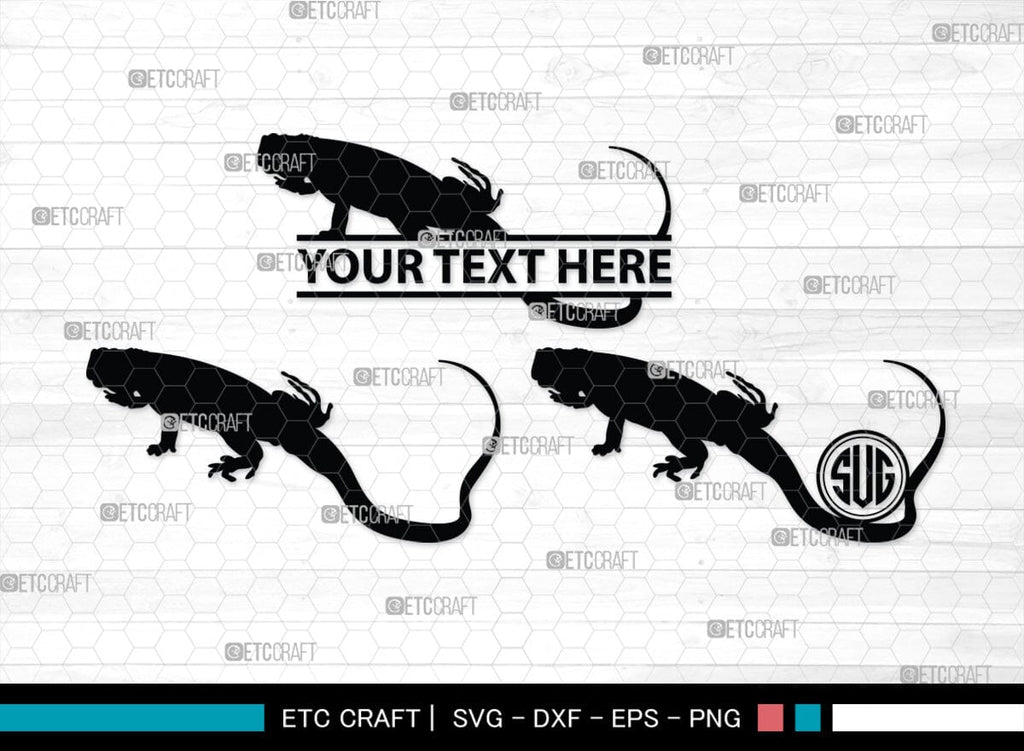 Iguana Monogram, Iguana Silhouette, Iguana SVG, Lizard Svg, Reptile Svg ...
