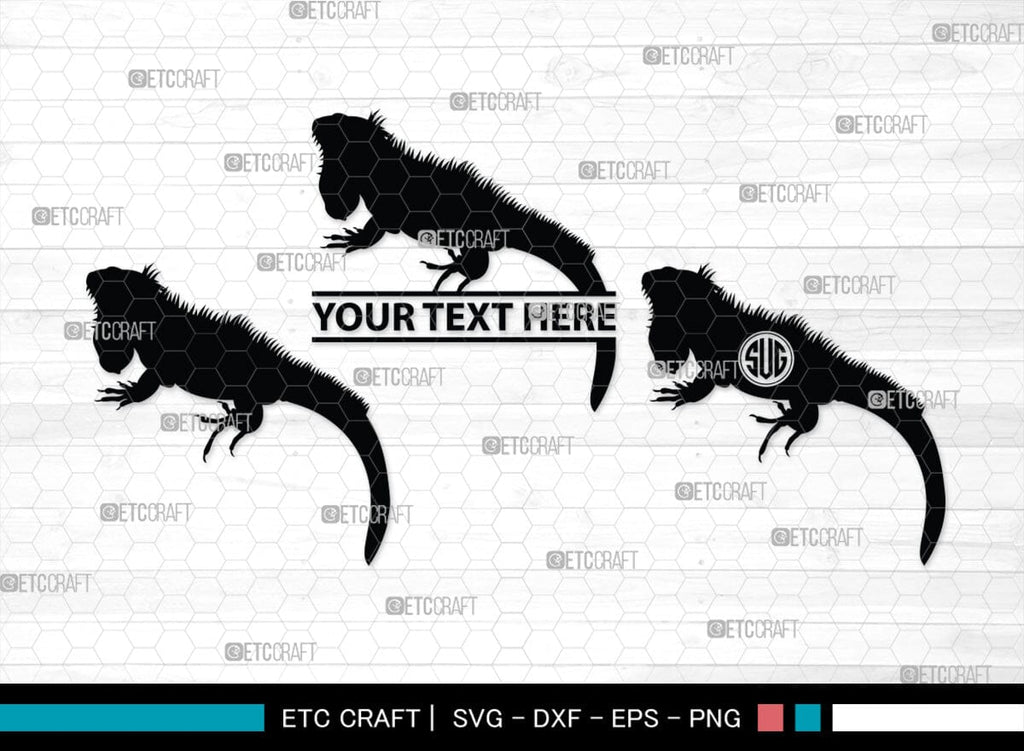 Iguana Monogram, Iguana Silhouette, Iguana SVG, Lizard Svg, Reptile Svg ...