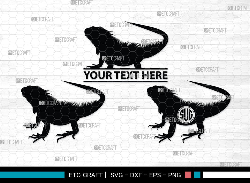 Iguana Monogram, Iguana Silhouette, Iguana SVG, Lizard Svg, Reptile Svg ...