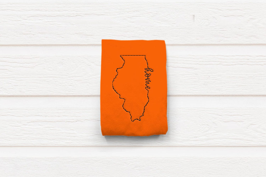 Illinois Home State Outline Embroidery - So Fontsy