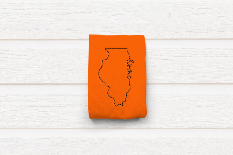 Illinois Home State Outline Embroidery - So Fontsy