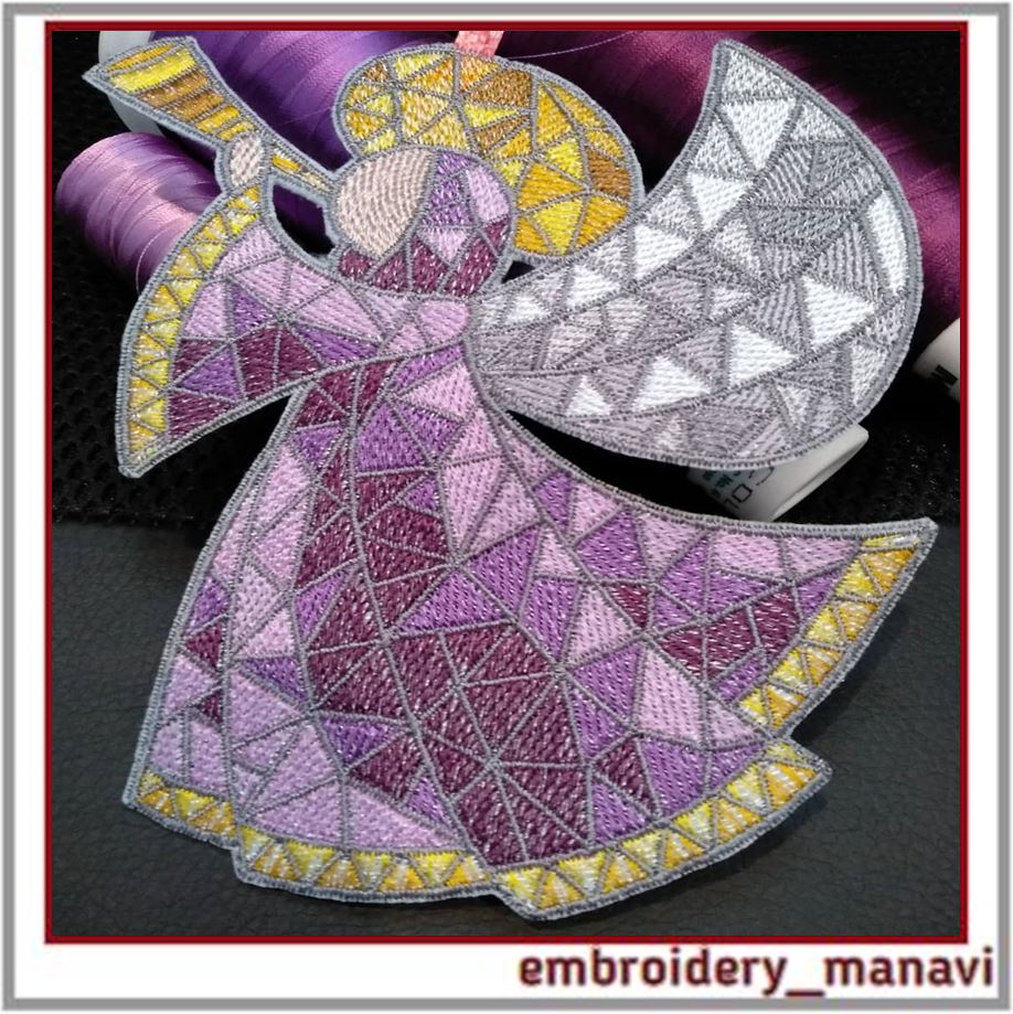 In the hoop Christmas angel Machine Embroidery Design. - So Fontsy