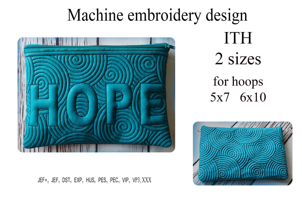 In the Hoop Hope bag Machine embroidery design - So Fontsy