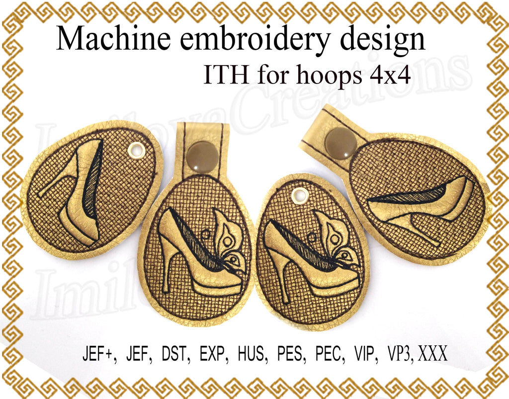 In The Hoop Key Chain Machine Embroidery Design - So Fontsy