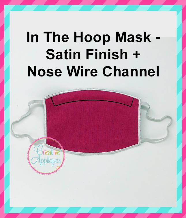 In The Hoop Satin Face Mask Elastic Embroidery Design - So Fontsy