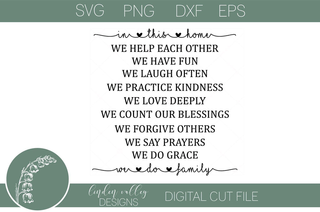 In This Home SVG|Family Rules SVG|Home and Family SVG - So Fontsy