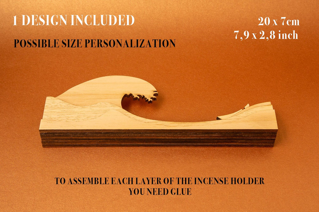 Incense Holder Hokusai Vector File for Laser Cutter. - So Fontsy