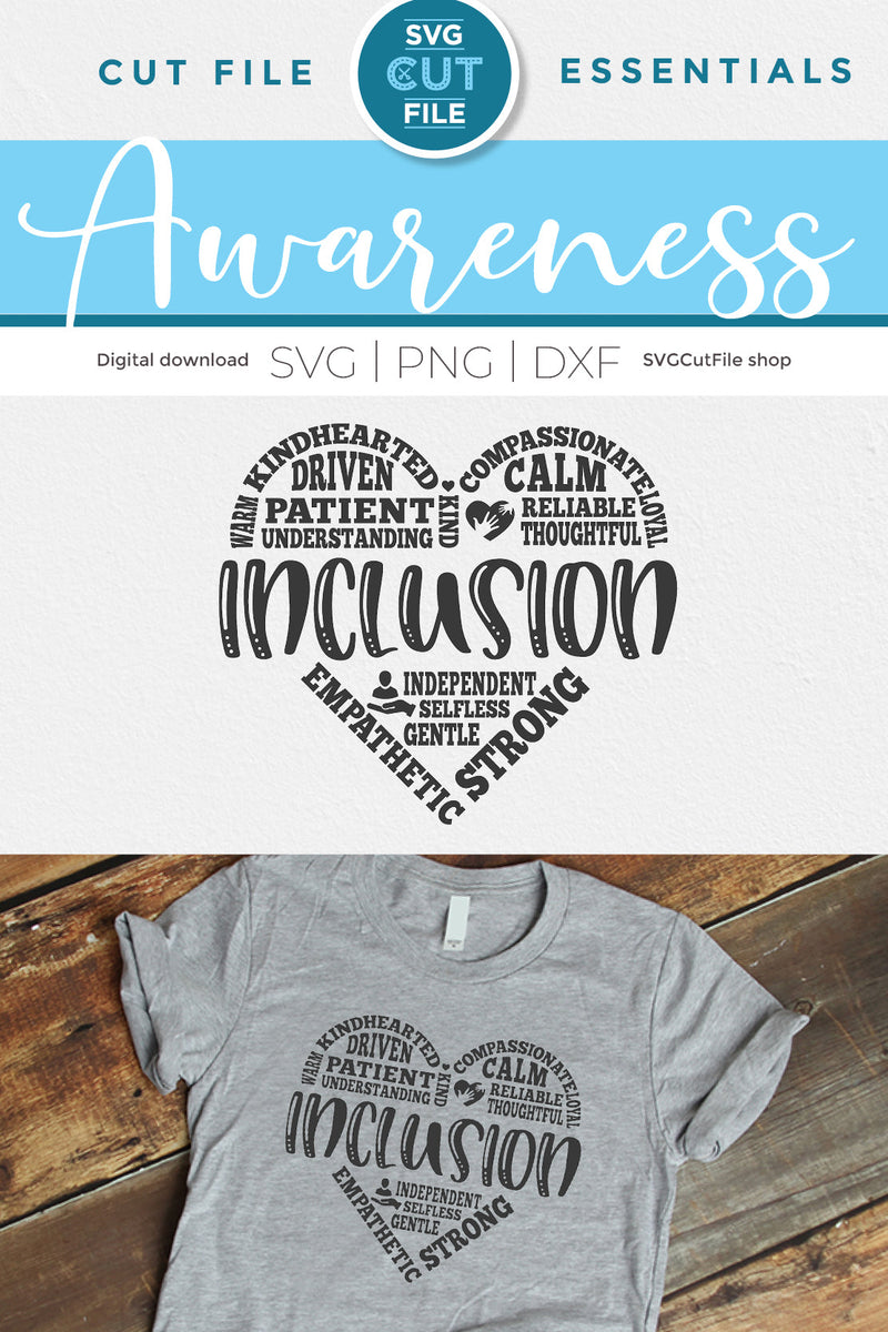 Inclusion svg subway art design for Cricut - So Fontsy