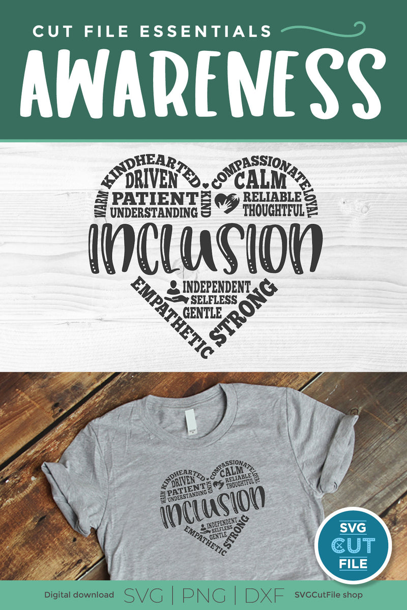 Inclusion svg subway art design for Cricut - So Fontsy