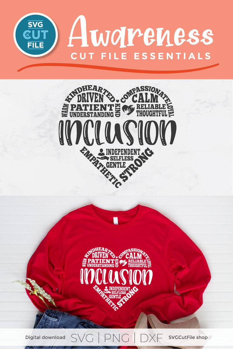 Inclusion svg subway art design for Cricut - So Fontsy