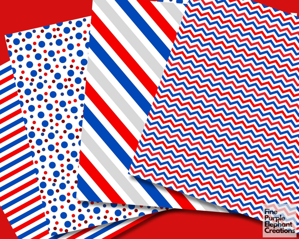 Independence Day Digital Paper | 4th of July Scrapbook - So Fontsy