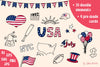 Independence Day | USA Doodle Clipart Elements | July 4 Cards - So Fontsy