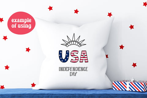 Independence Day | USA Doodle Clipart Elements | July 4 Cards - So Fontsy