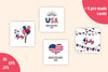 Independence Day | USA Doodle Clipart Elements | July 4 Cards - So Fontsy