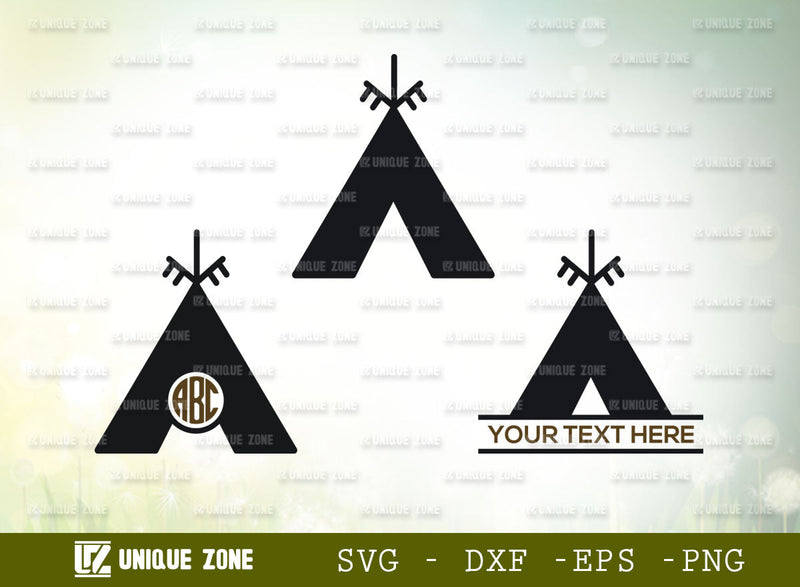 Indian Tepee SVG Monogram, Tepee Svg, Tipi Tent Svg, Native American ...