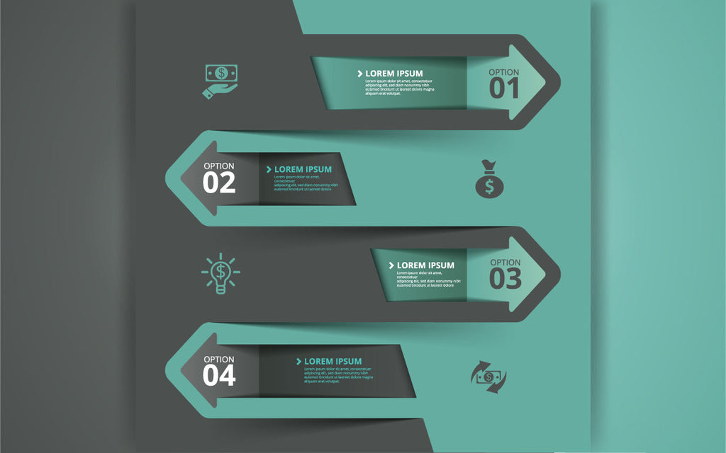 Infographic arrow design elements. Business template with 4 options ...