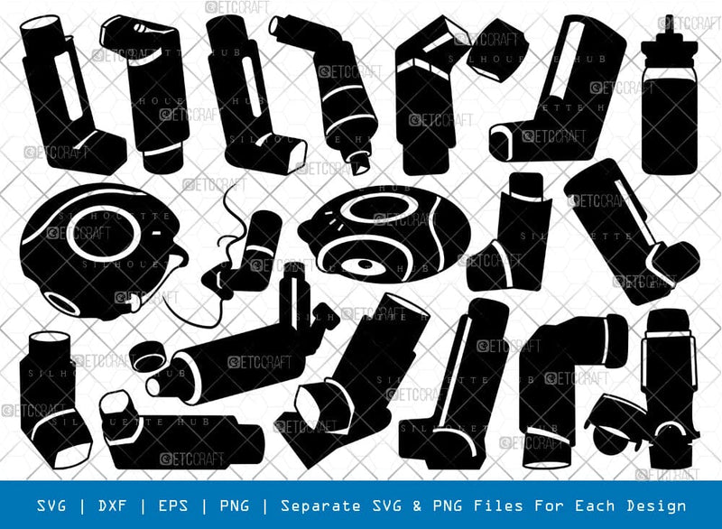 Inhaler Silhouette, Asthma Inhaler SVG, Asthma Inhalerh Icon Svg ...