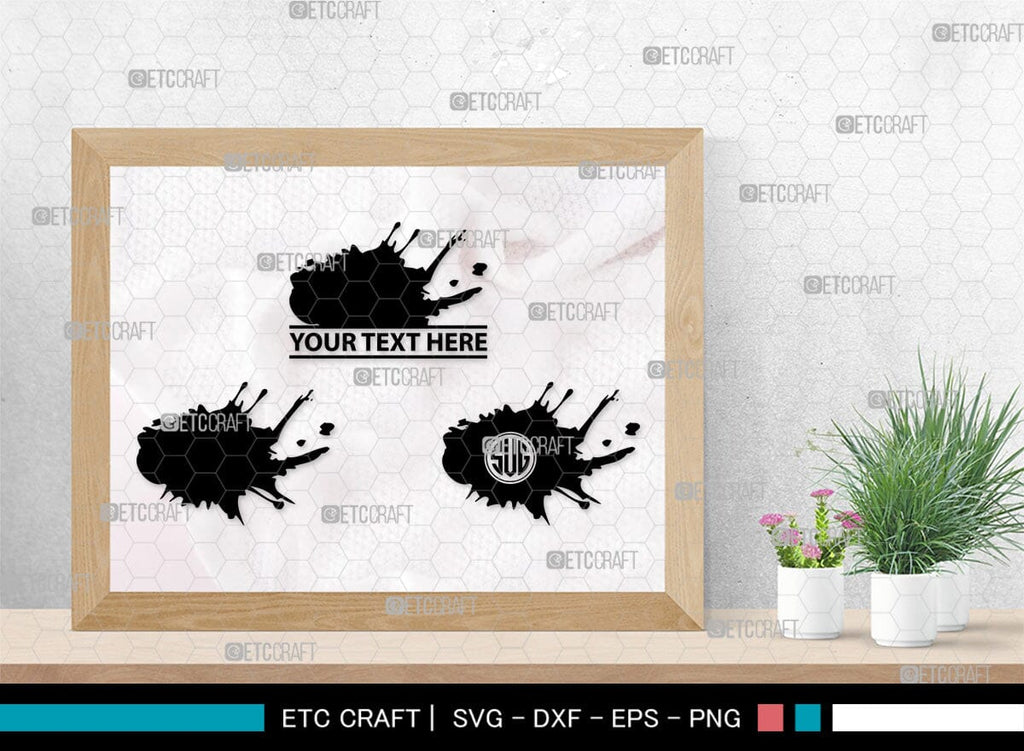 Ink Splatter Monogram, Ink Splatter Silhouette, Ink Splatter SVG, Paint ...
