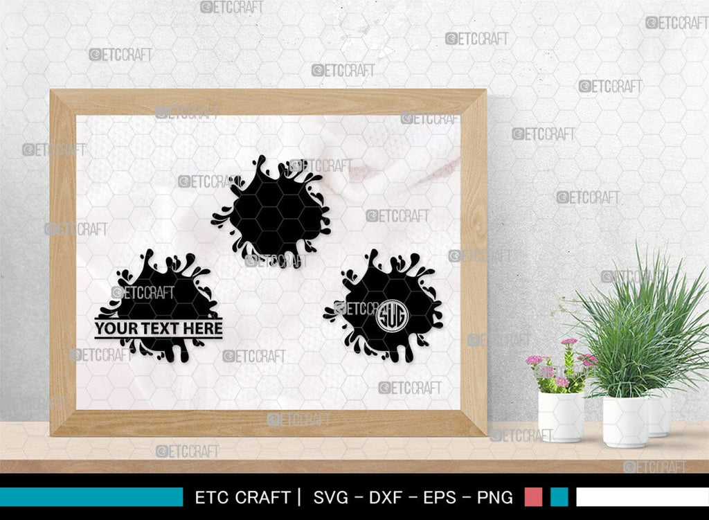 Ink Splatter Monogram, Ink Splatter Silhouette, Ink Splatter SVG, Paint ...