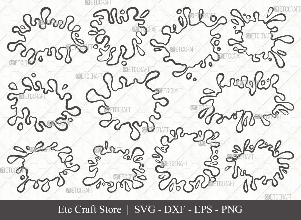 Ink Splatter Outline SVG Cut File | Slime Svg | Blood Splatter Svg ...