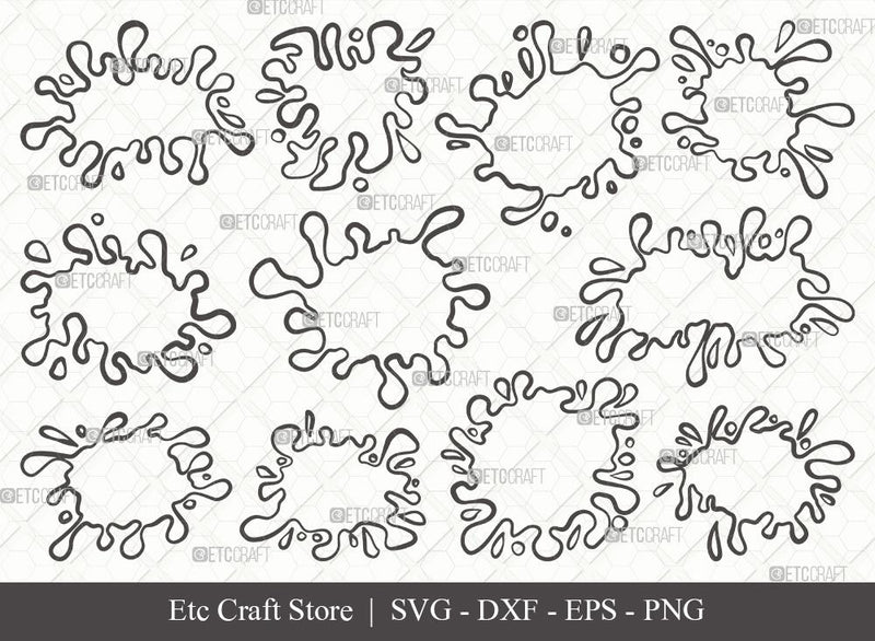 Ink Splatter Outline SVG Cut File | Slime Svg | Blood Splatter Svg ...